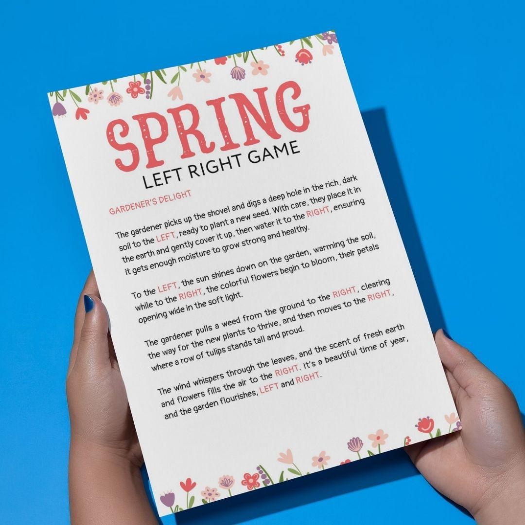 Spring Left-right Game Printable – Fun for All Ages! | A4, US Letter ...