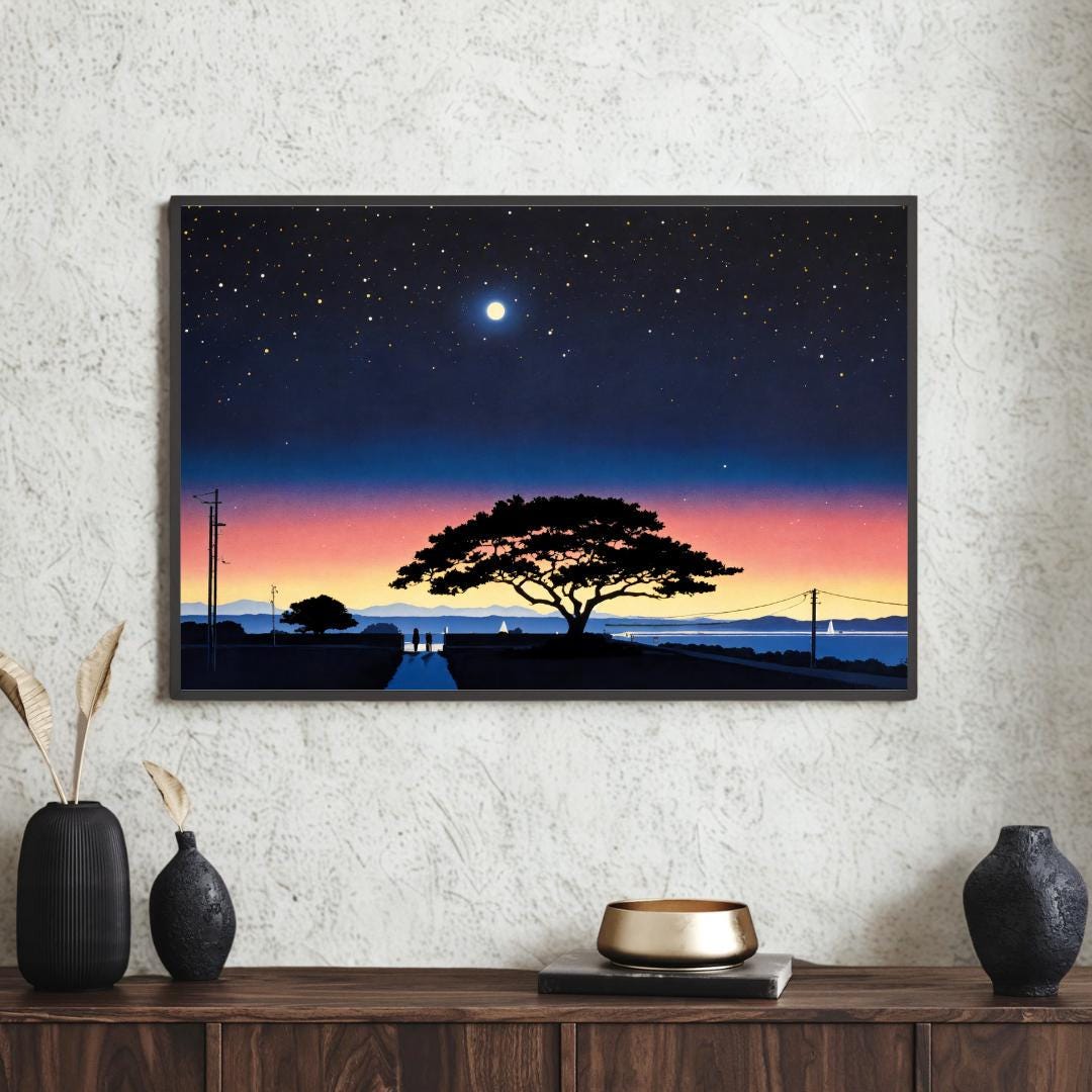 Hiroshi Nagai Vaporwave Art Print, Retro Aesthetic Wall Decor for Home ...