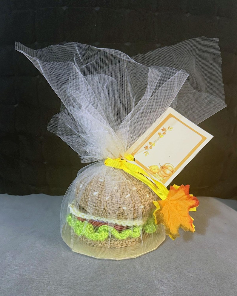Crochet Hamburger Coaster Set - 7 Piece Quirky Kitchen Decor - Etsy