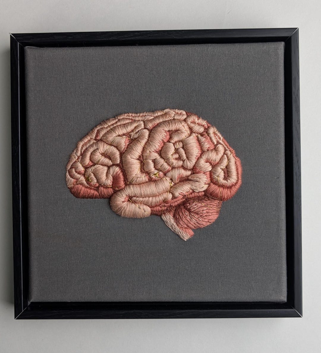 Kintsugi Embroidery Art, Anatomical Brain Wall Art, Stumpwork 3D ...