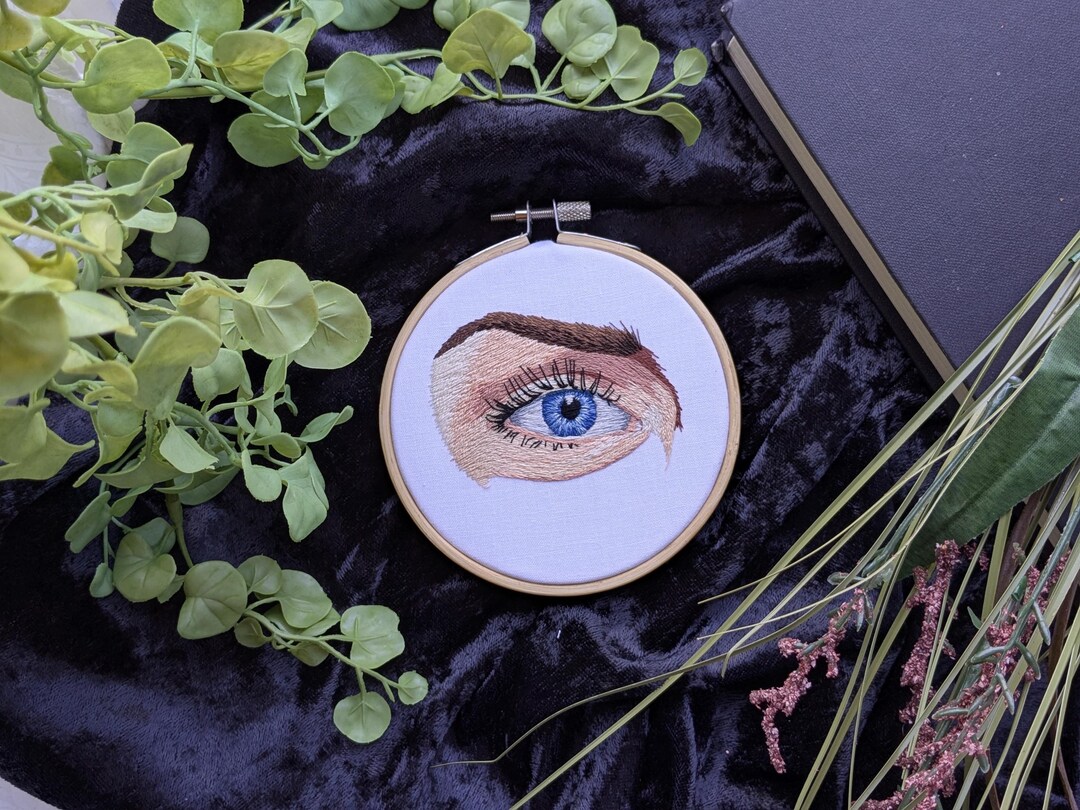 Blue Eye Embroidery Art, Lover's Eye Art, Hand Embroidery, Thread ...