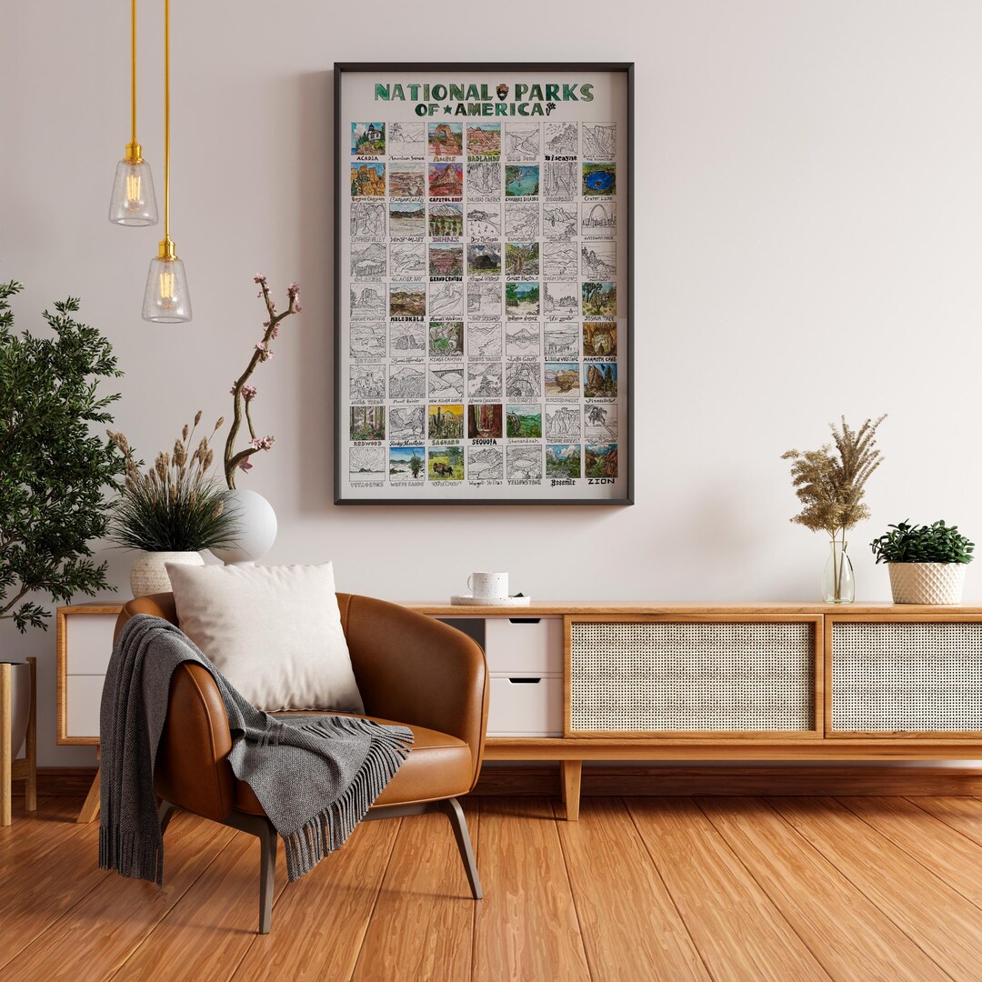 Color-your-own U.S. National Park Poster - Etsy