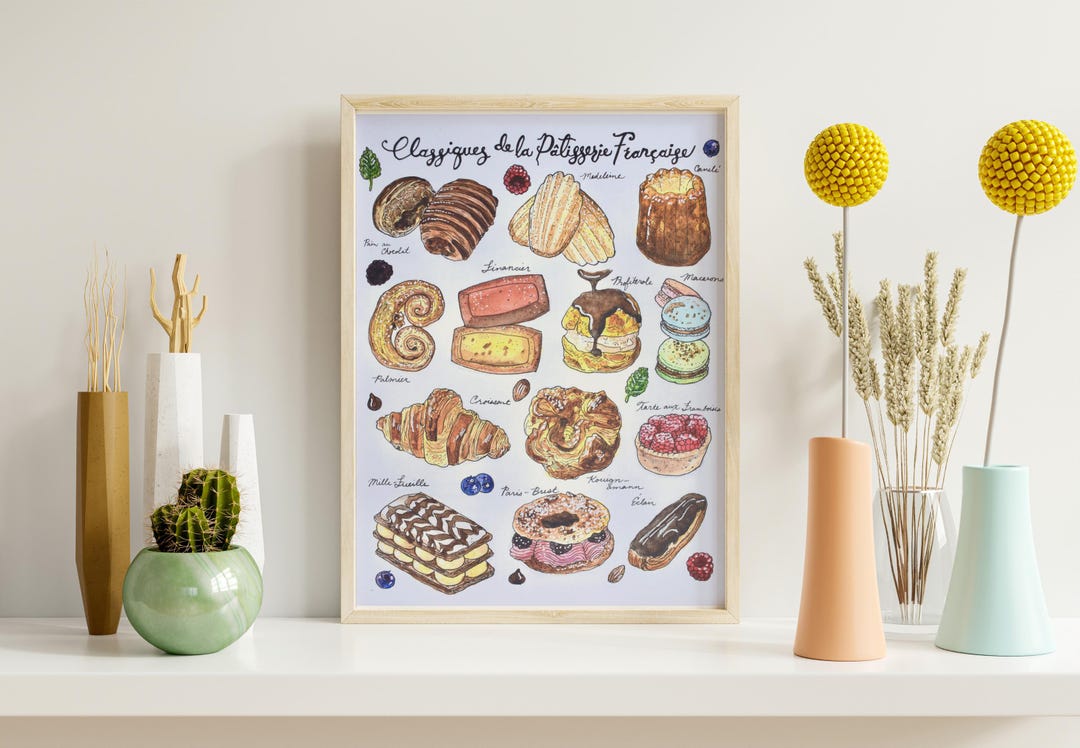 French Pastries Art Print - Etsy