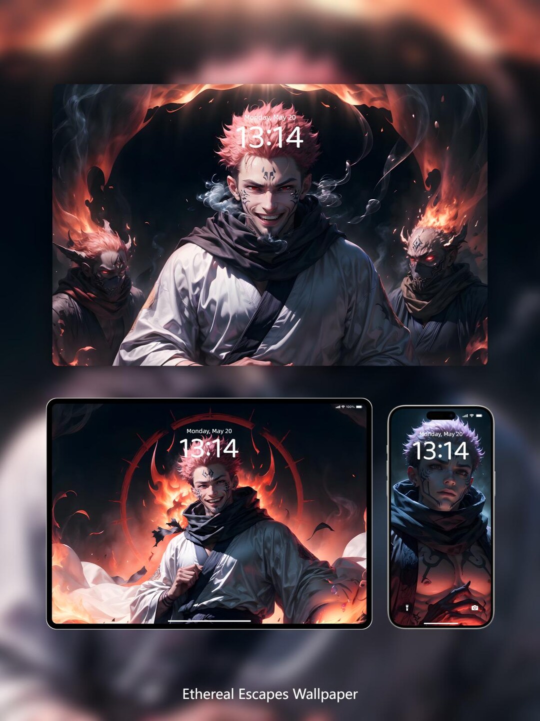 Wallpaper Sukuna Jujutsu Kaiser 3 Aesthetic Digital Art 8K 6K 4K ...