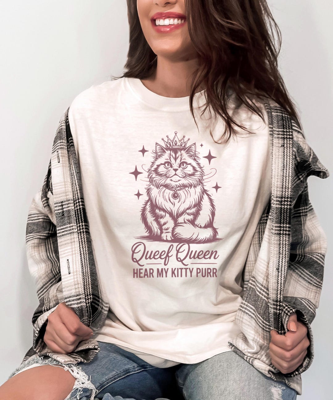 Queef Queen Fat Cat Shirt, Funny Inappropriate Adult T-shirt, Unhinged ...