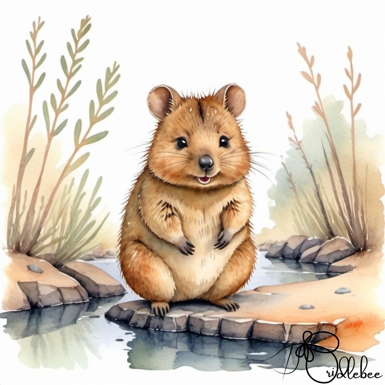 Watercolor Quokka Clipart Bundle | 30 Cute Digital Designs - Etsy
