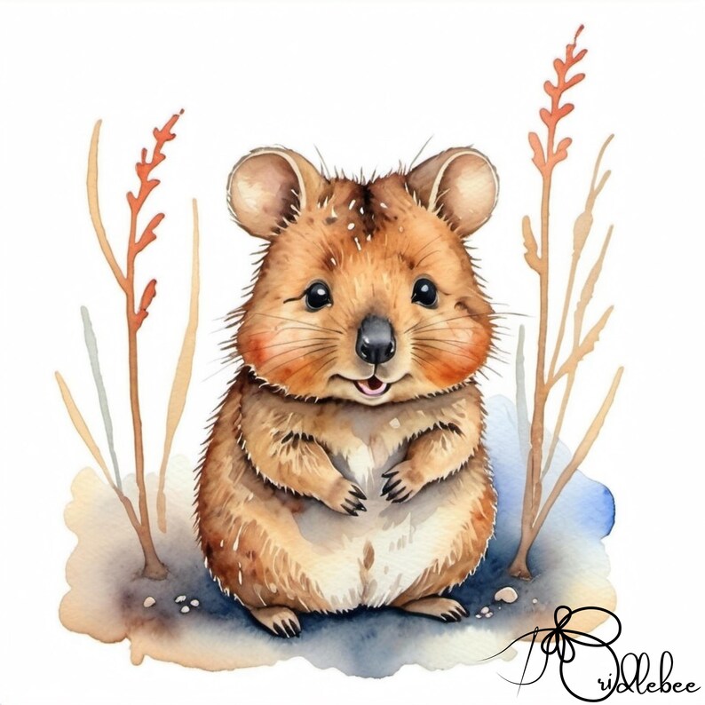 Watercolor Quokka Clipart Bundle | 30 Cute Digital Designs - Etsy