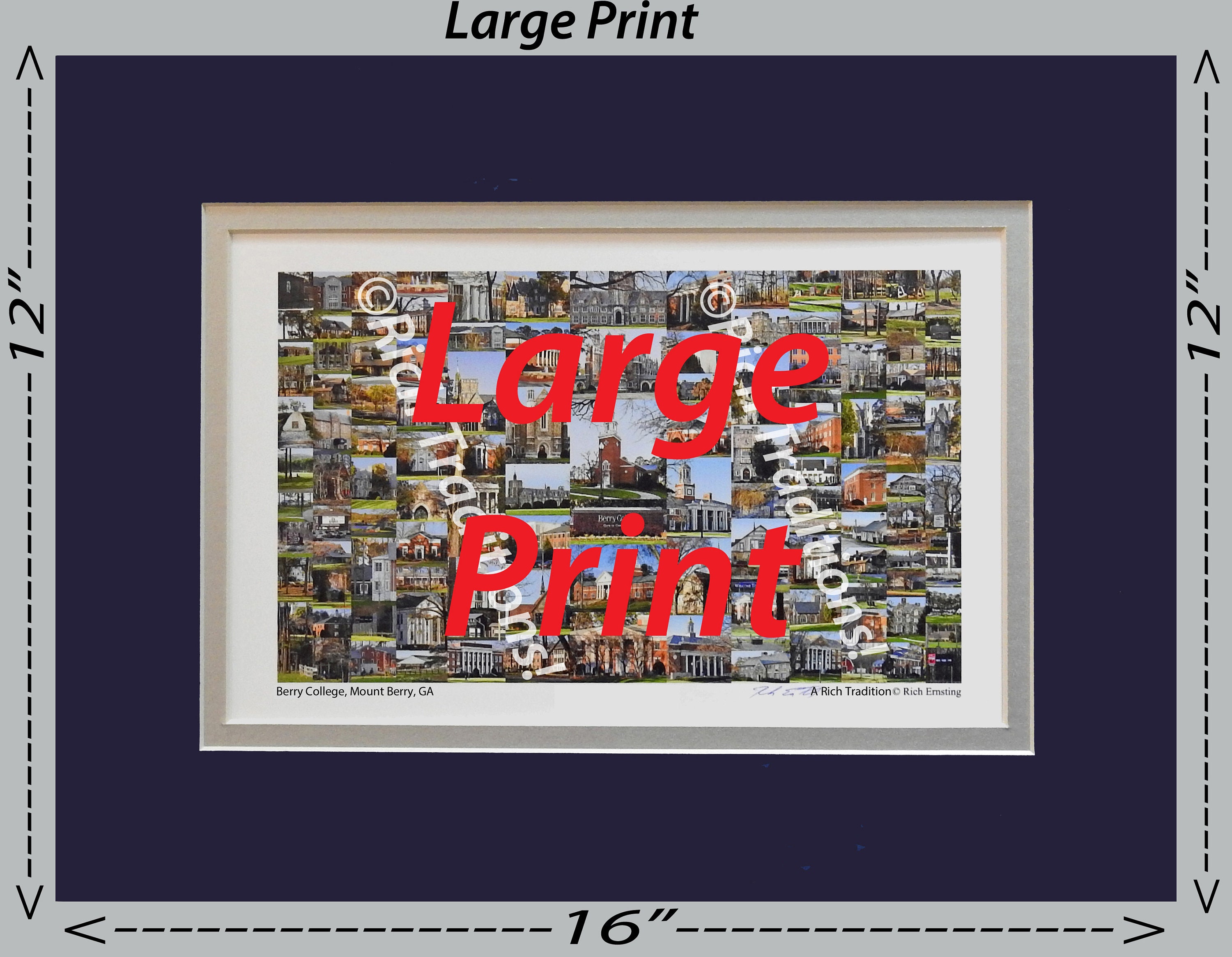 Berry College, Mount Berry, Georgia Photo Campus Art Print Matted in ...