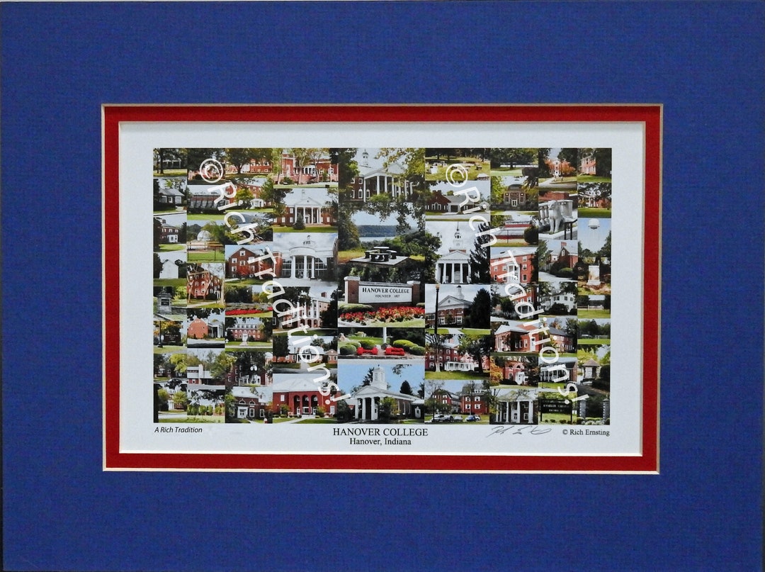 Hanover College, Hanover, Indiana, Photo Campus Art Print Matted in ...