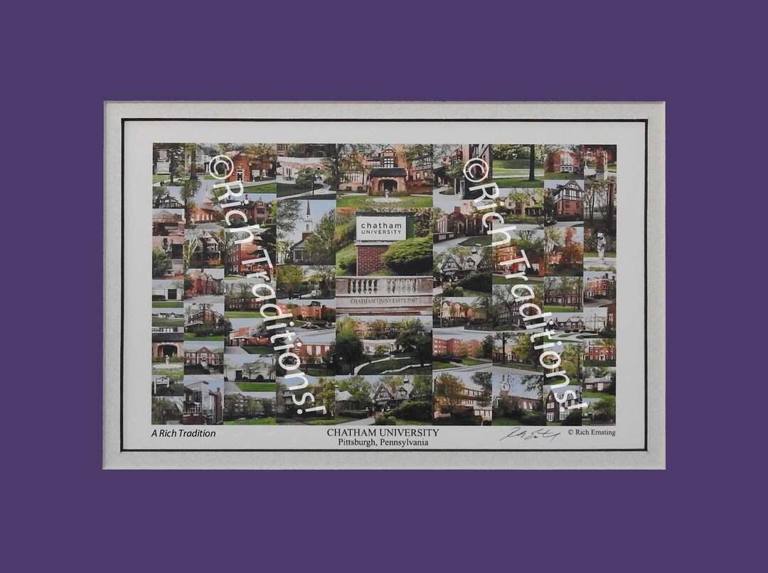 Chatham University, Pittsburgh, PA, Photo Campus Art Print Matted in ...