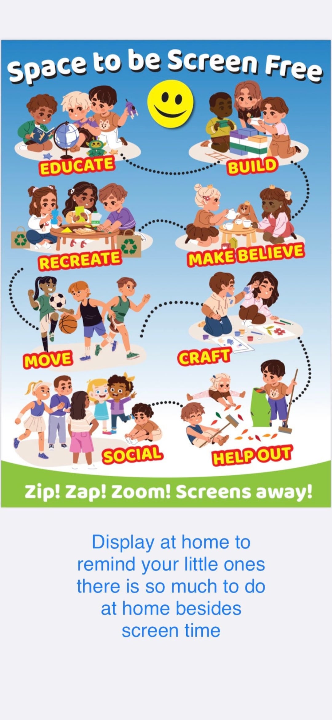Reduce Children's Screen Time; Download This Visual Poster Print to ...