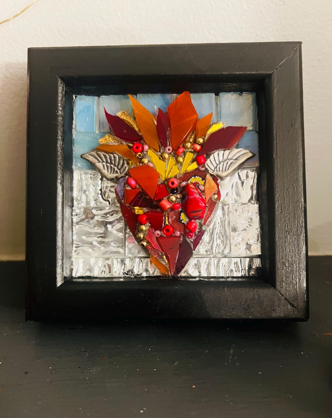 Mini Mosaic Sacred Heart 4x4 Frame - Etsy
