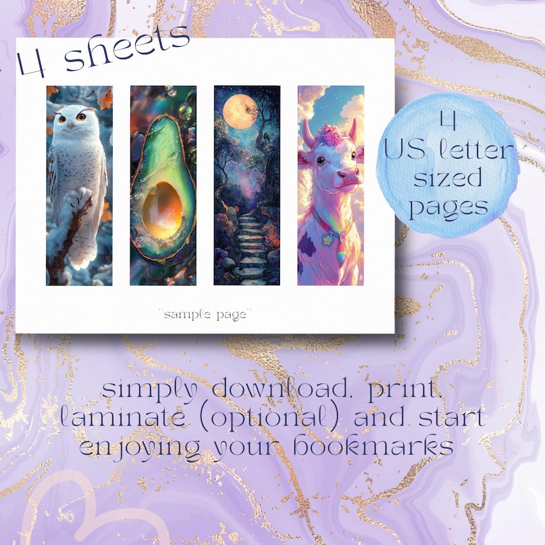 Set of 16 Printable Bookmarks Bundle - Digital PNG JPG for Sublimation ...