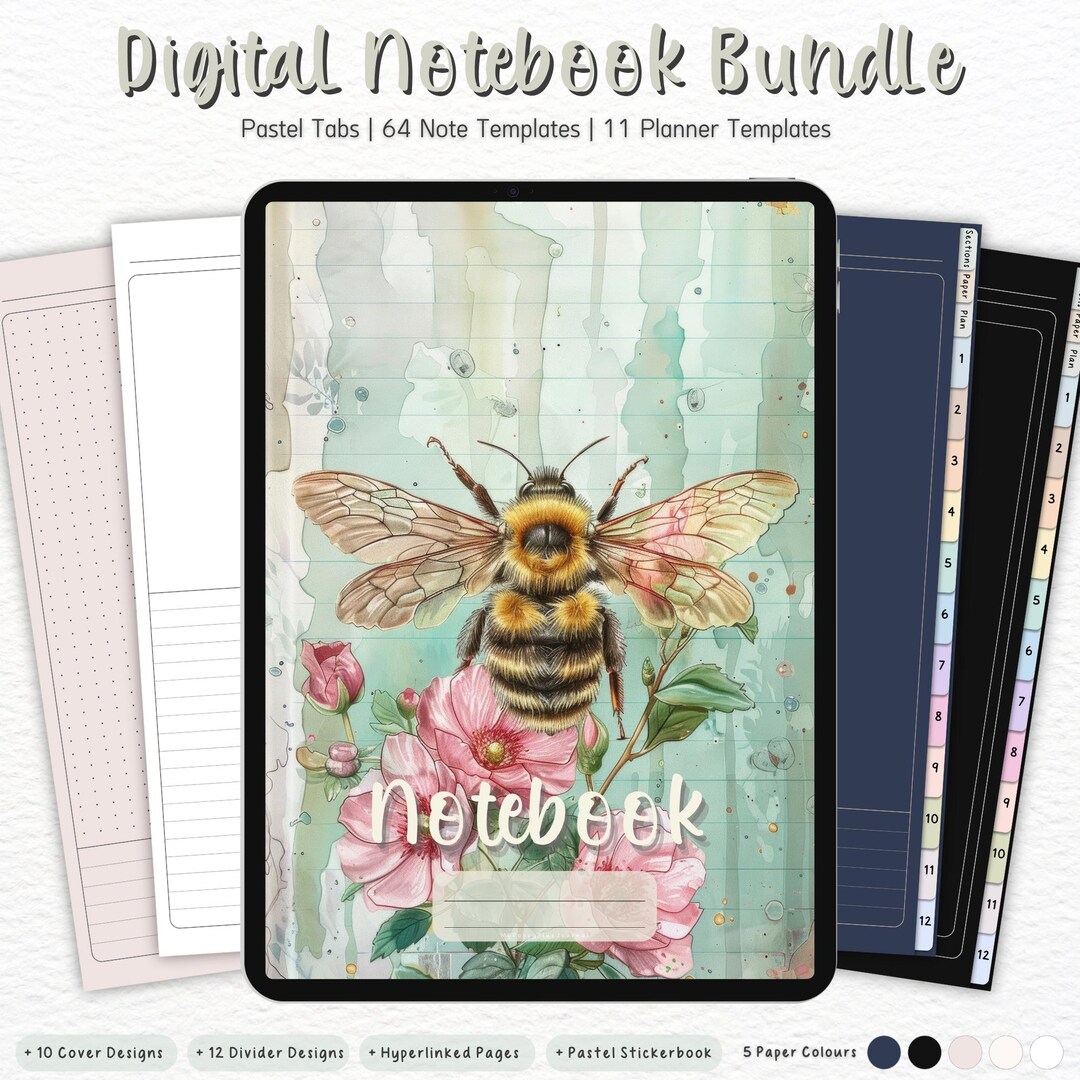 Green Digital Notebook Bundle: Pastel Stickerbook (digital Download) - Etsy