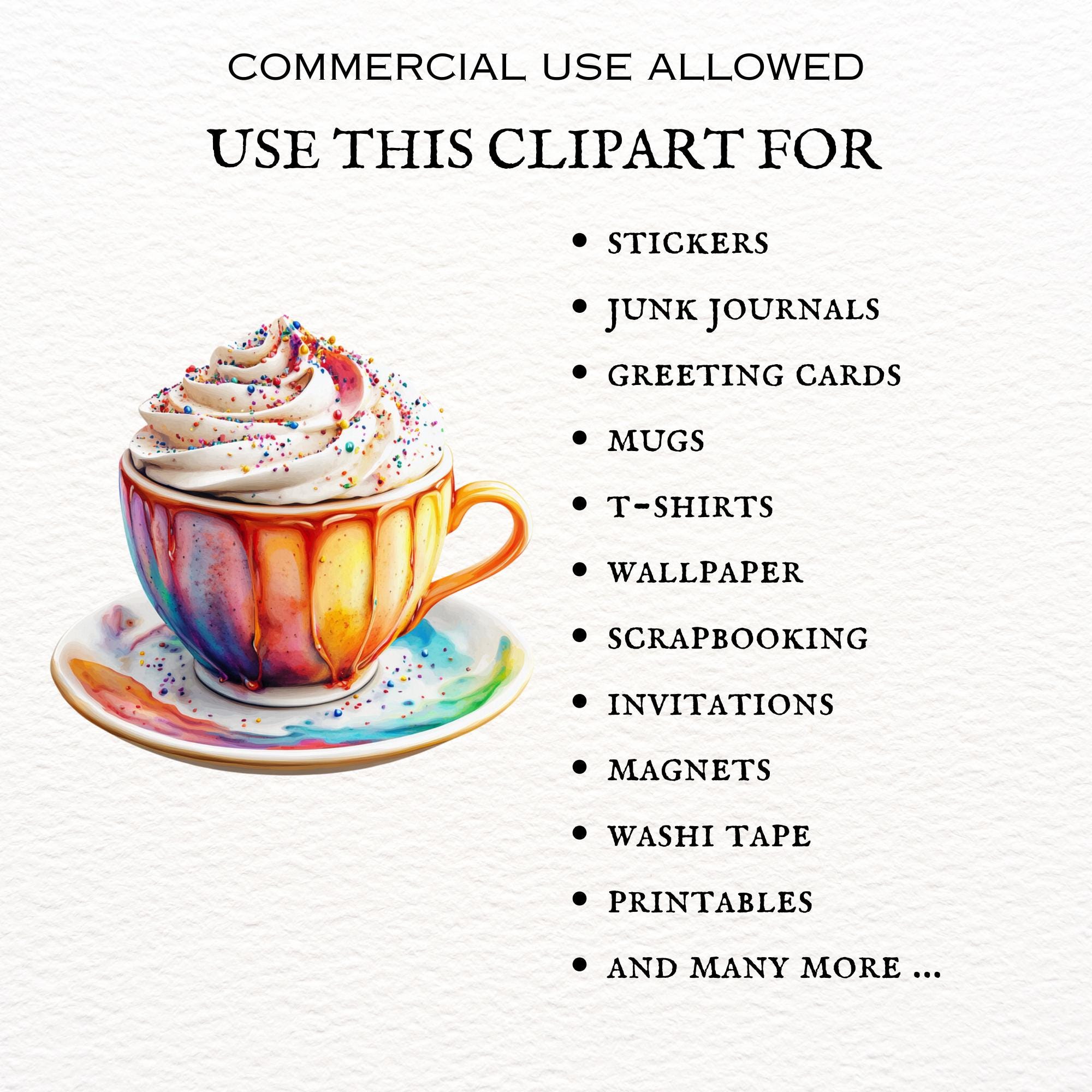 16 Cafe Latte Clipart PNG Bundle, Digital Graphic, Coffee Illustration ...