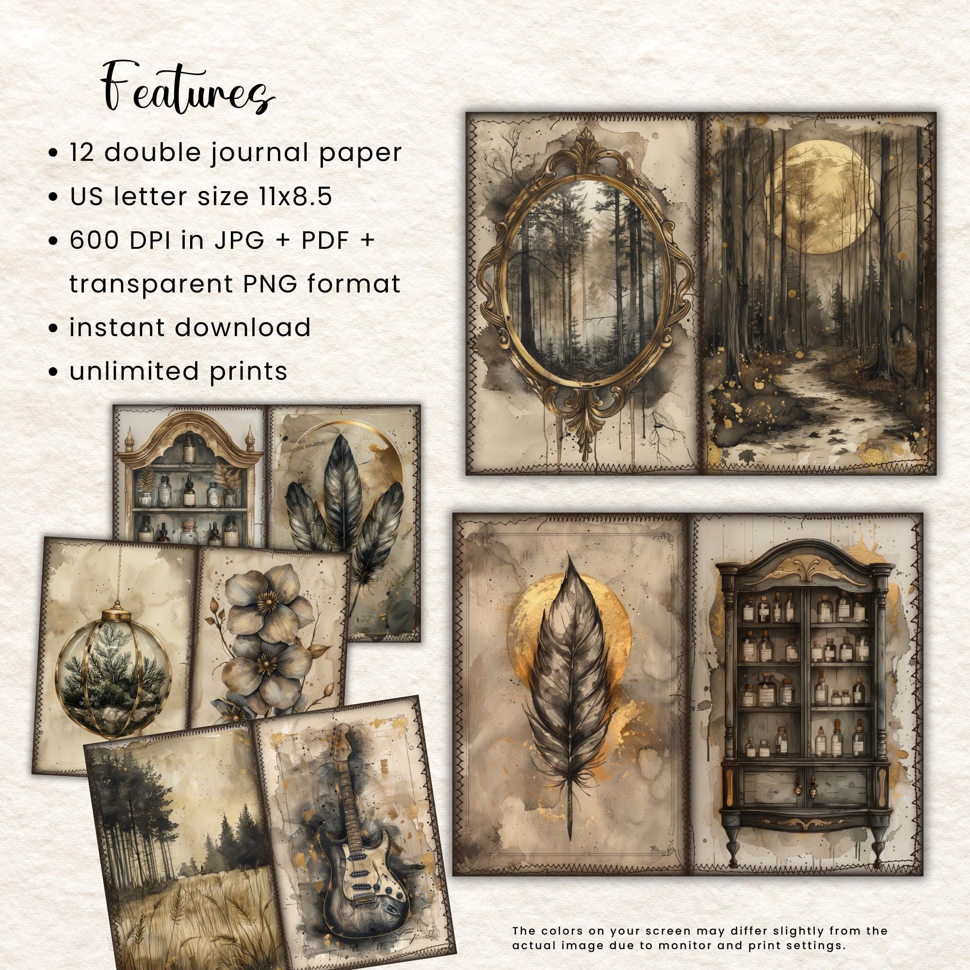 Gilded Slates Junk Journal Printable Paper, Letter Writing Page ...