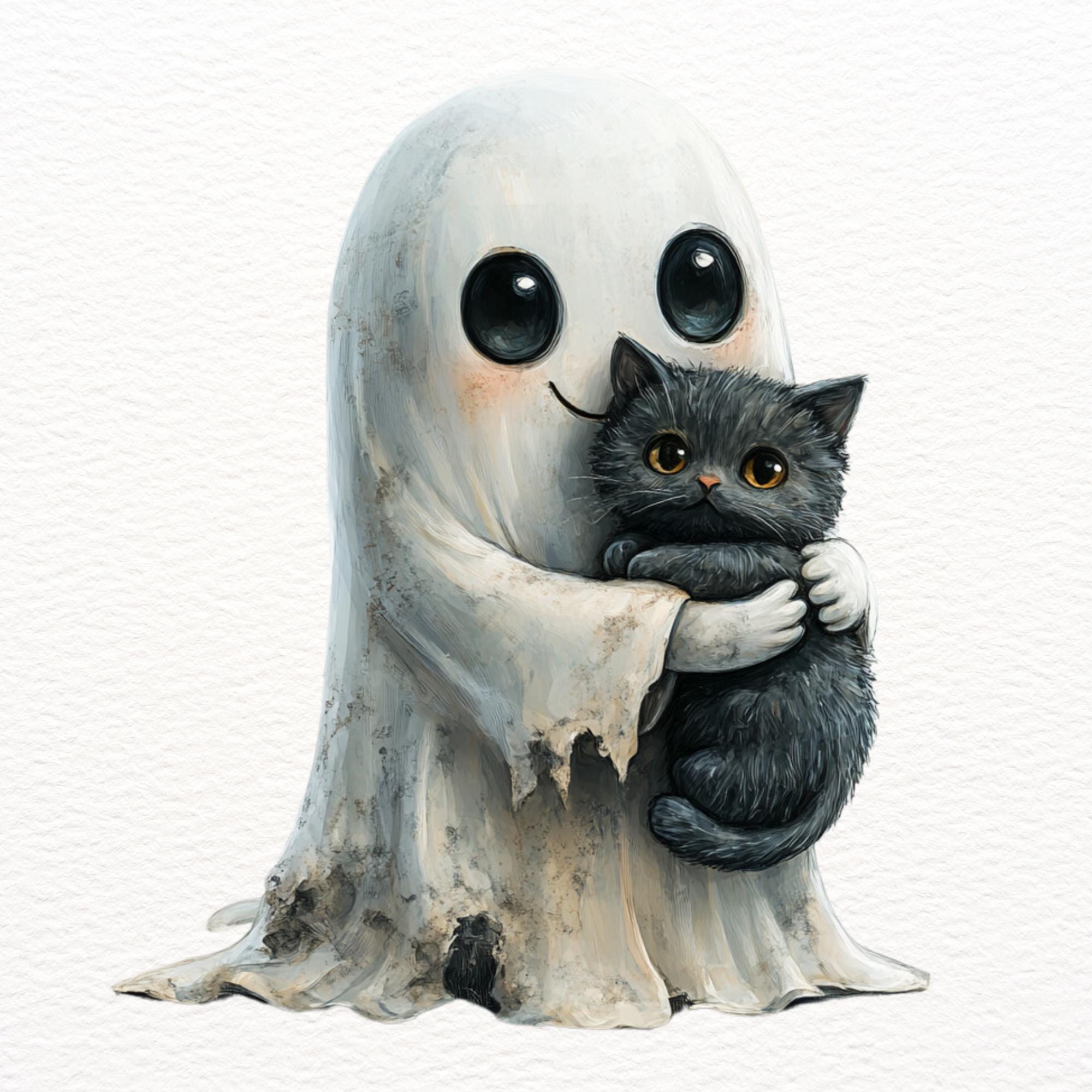Ghost and Cat Clipart Bundle: Halloween PNG Graphics (commercial Use ...