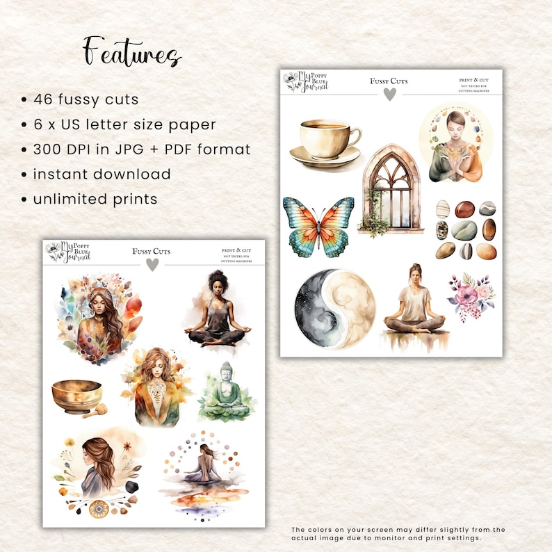 Zen Fussy Cut Junk Journal Printable Ephemera, Zen Time Jpg Bundle ...