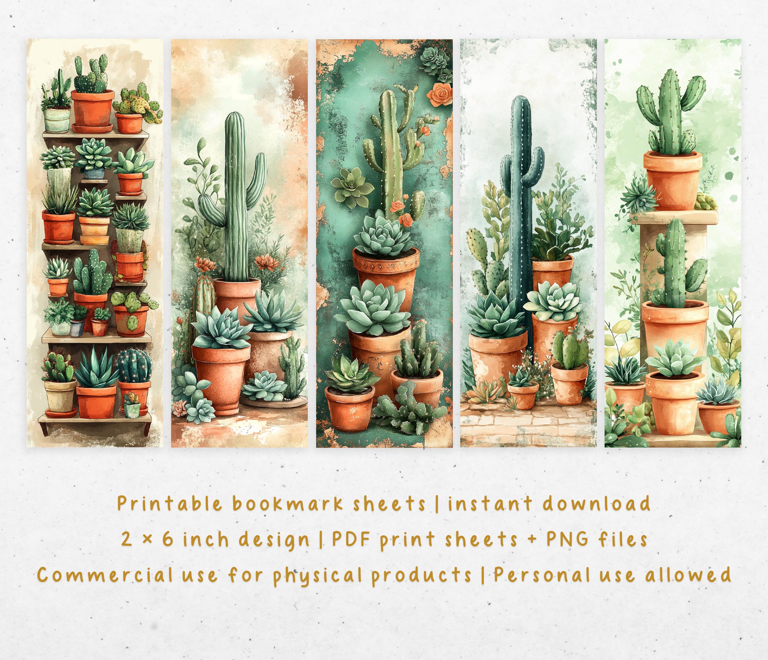 Printable Bookmarks 2x6 | 16 Designs | PDF Print + PNG Files | Bookmark ...