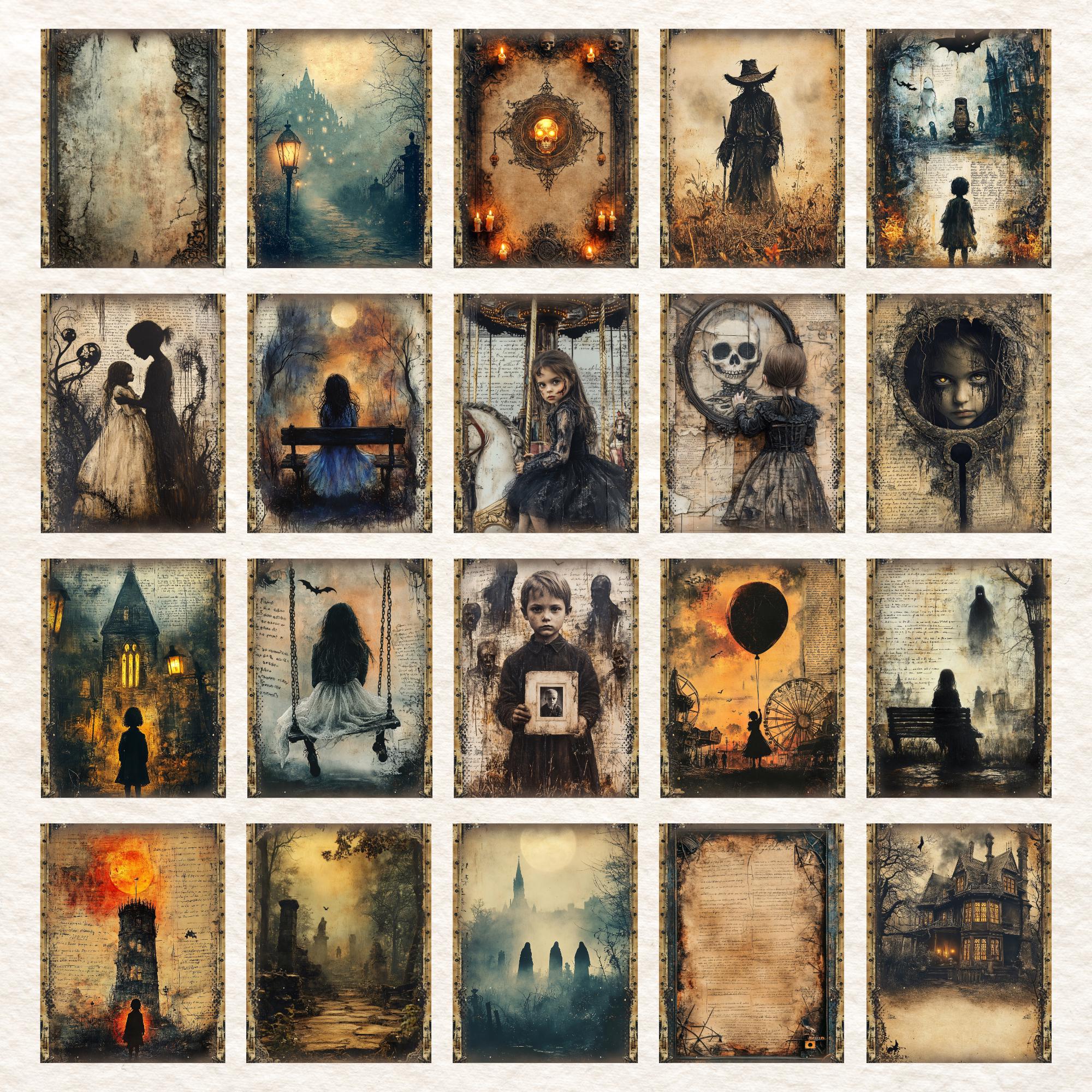 Horror Junk Journal Printable Pages, Nightmares Paper Jpg Bundle ...