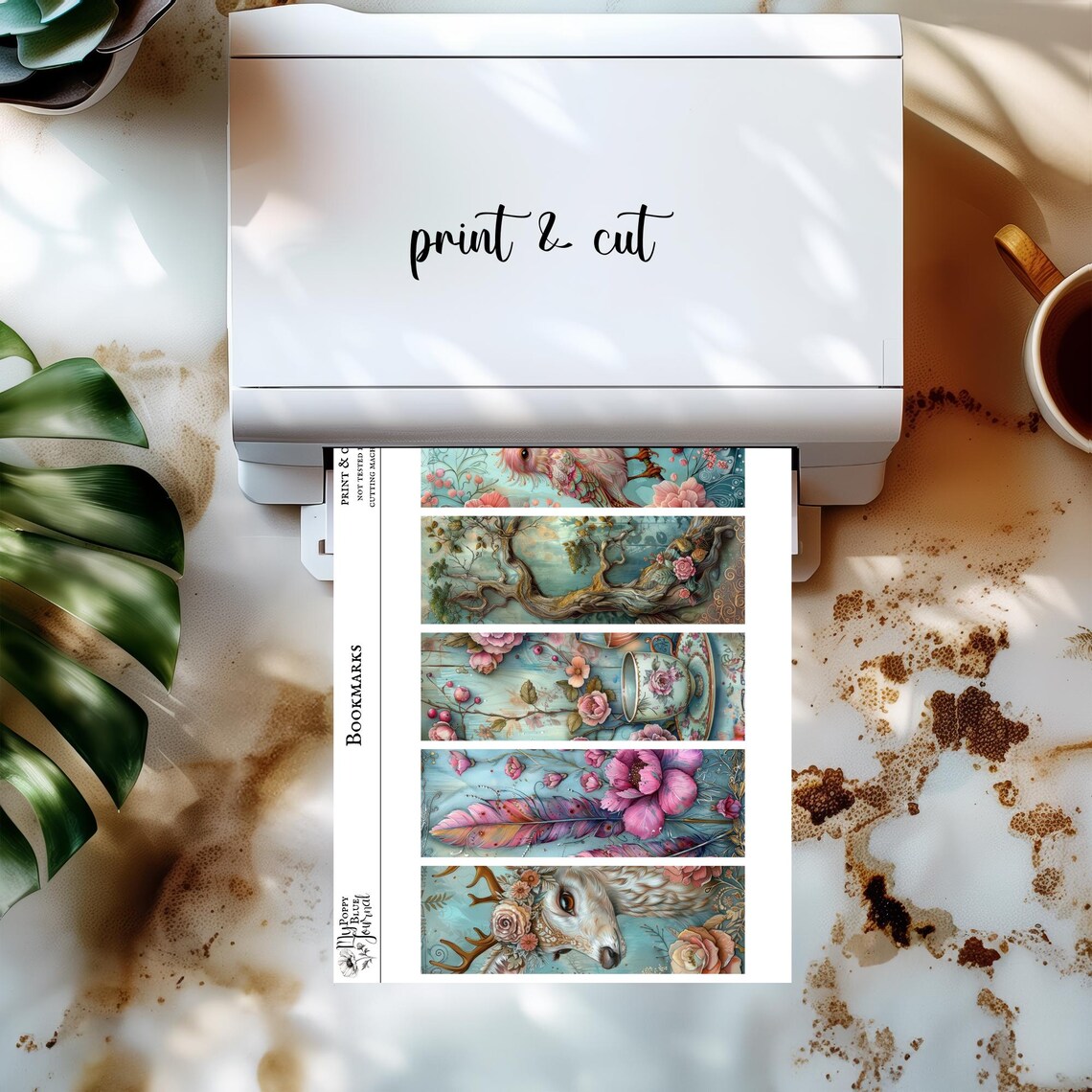 Sweet Blue Bookmarks Bundle: Printable DIY Ephemera (digital Download ...