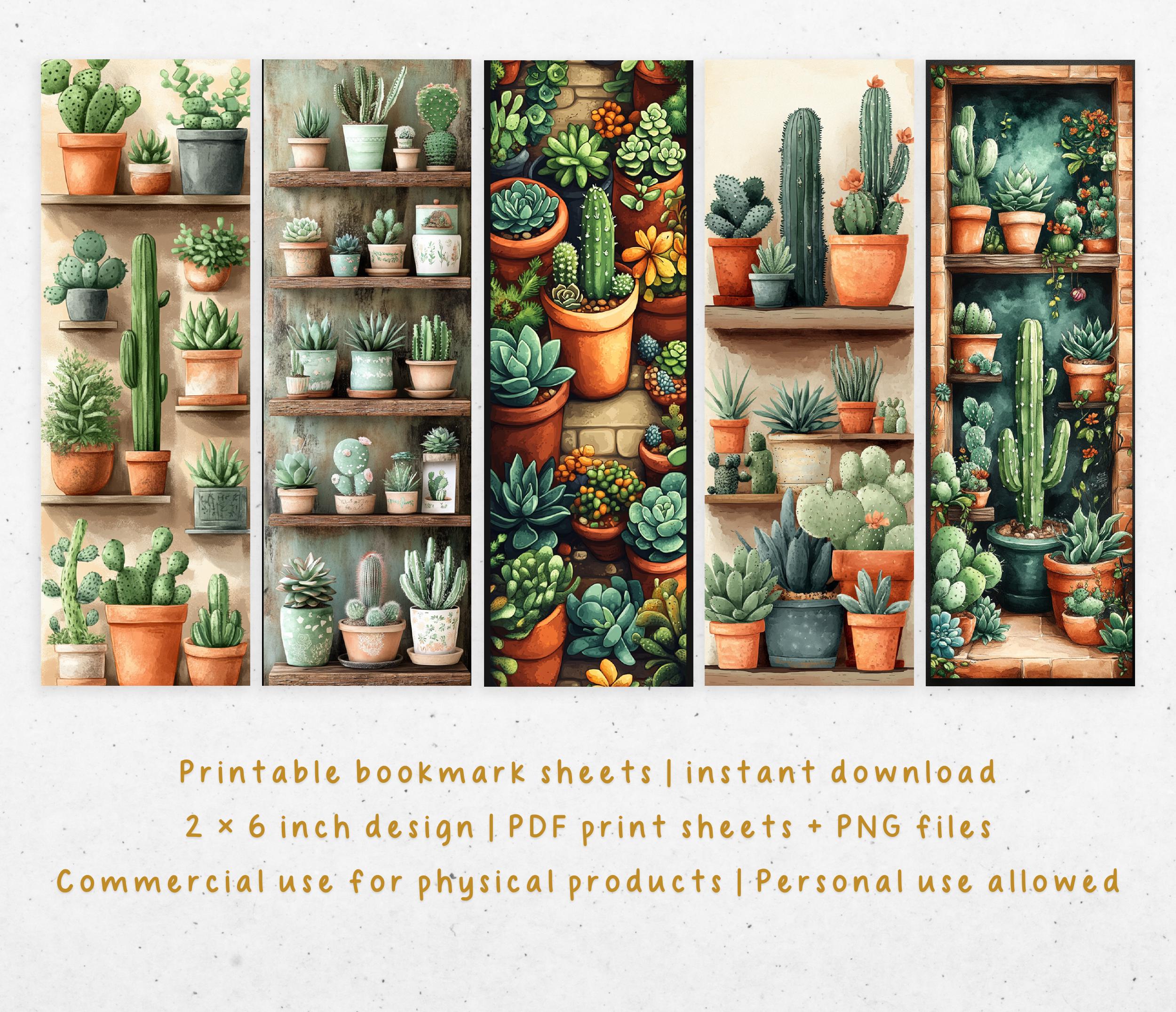 Printable Bookmarks 2x6 | 16 Designs | PDF Print + PNG Files | Bookmark ...