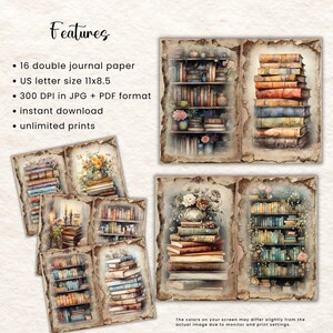 Junk Journal Printable Paper, Reading Time Illustration, Ephemera Jpg ...