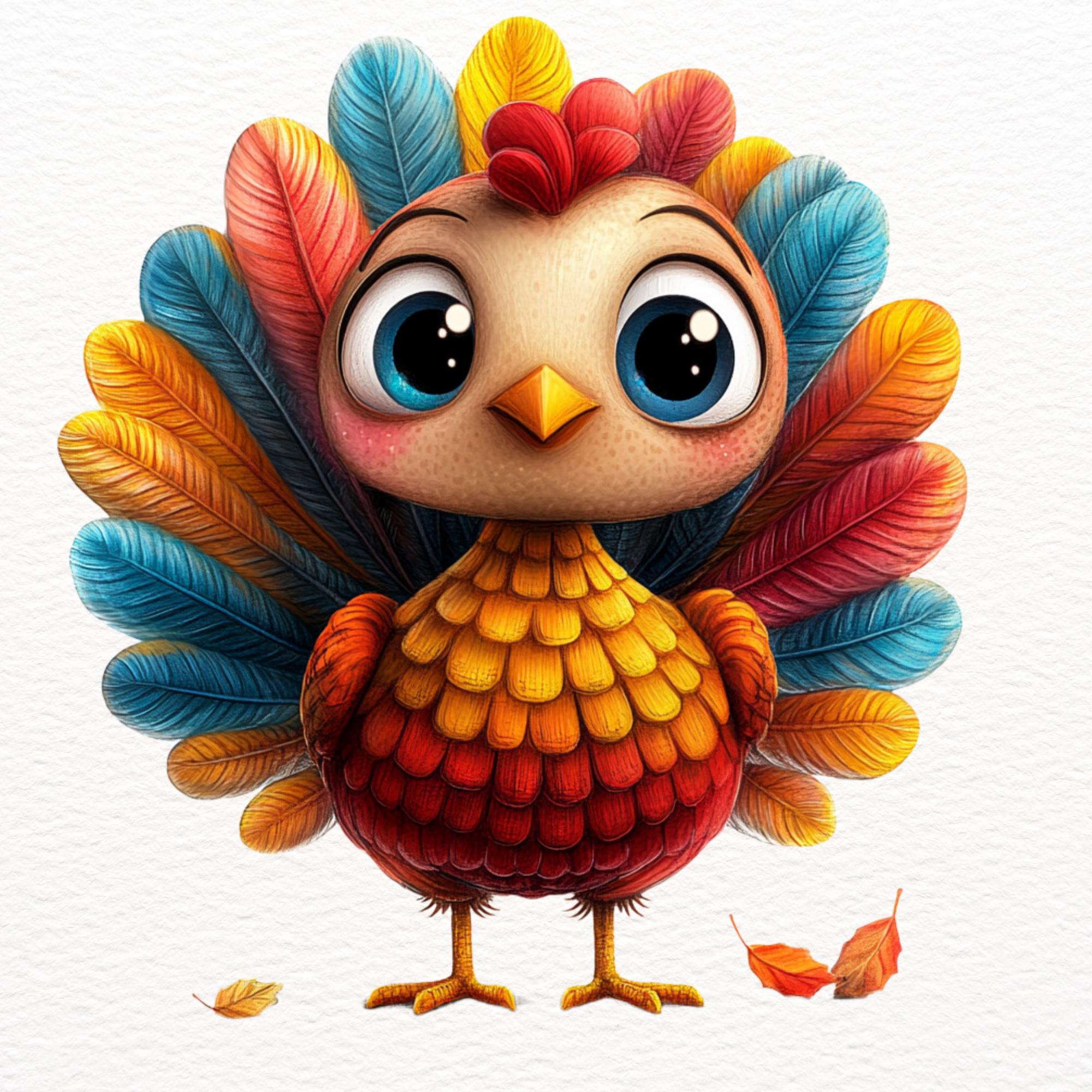 10 Thanksgiving Turkey Clipart PNG Bundle, Digital Graphic, Festive ...