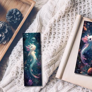 Axolotl Bookmarks: Whimsical Bubbles Clipart (digital PNG JPG) - Etsy