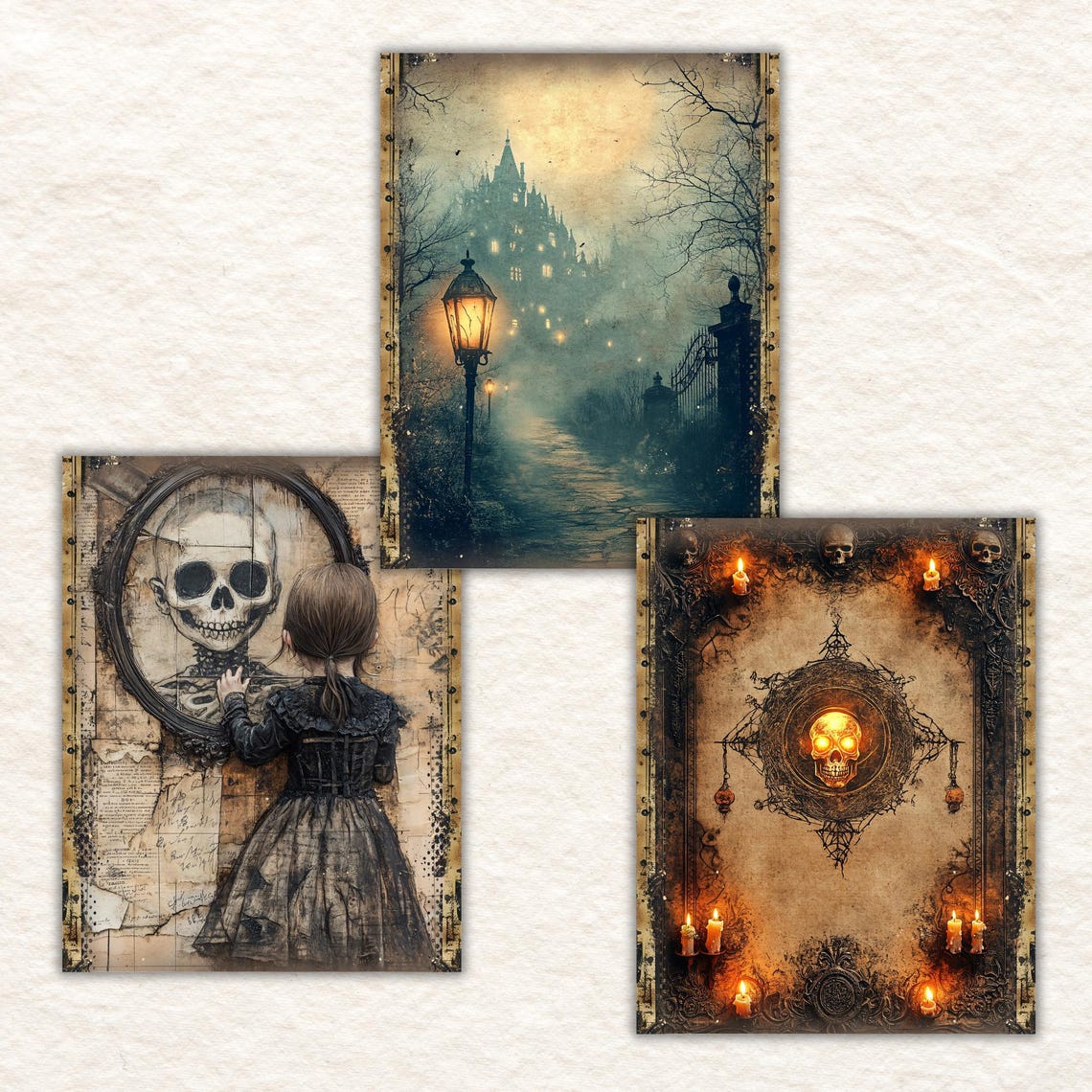 Horror Junk Journal Printable Pages, Nightmares Paper Jpg Bundle ...