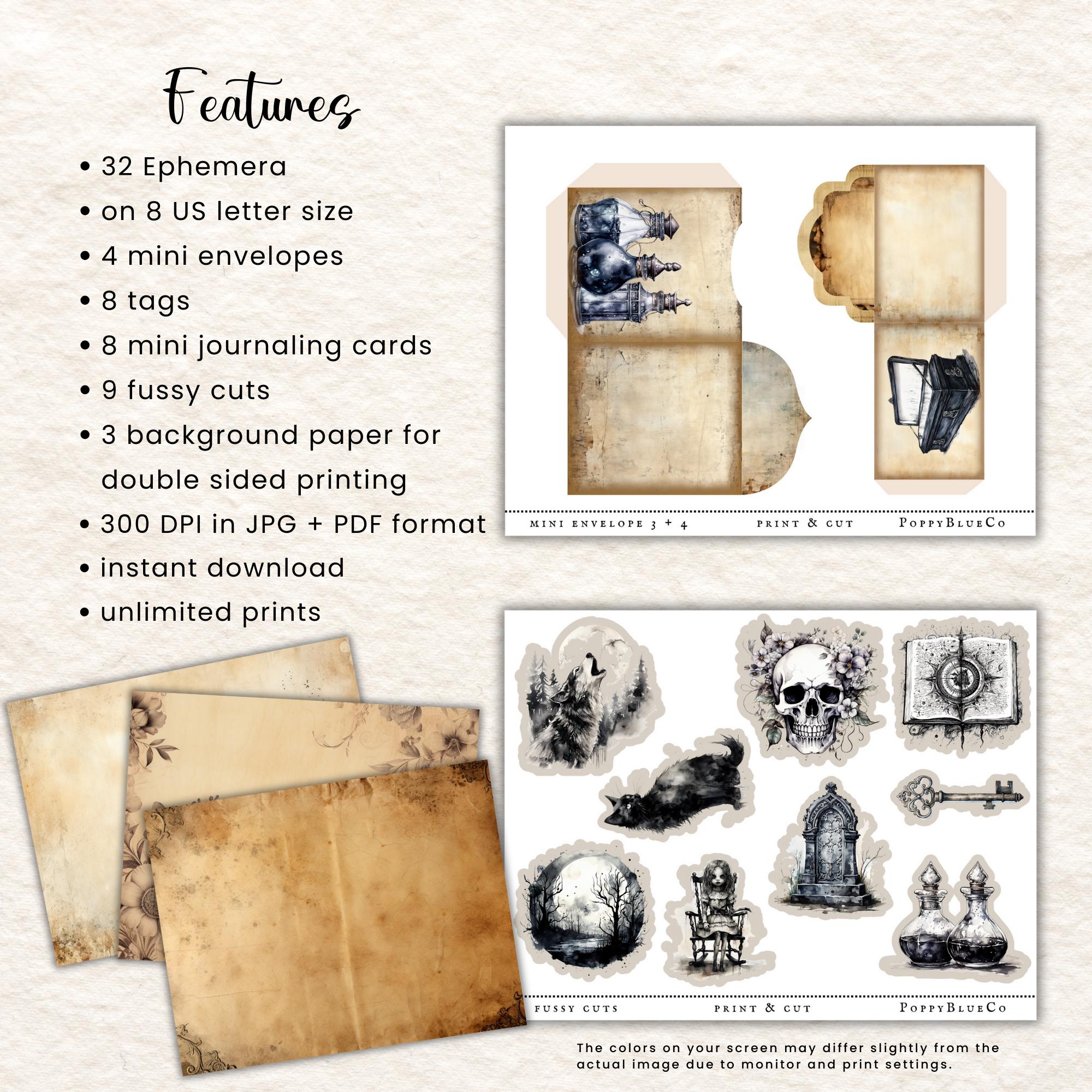 Creepy Goth Ephemera Kit: Junk Journal Printable (PDF) - Etsy