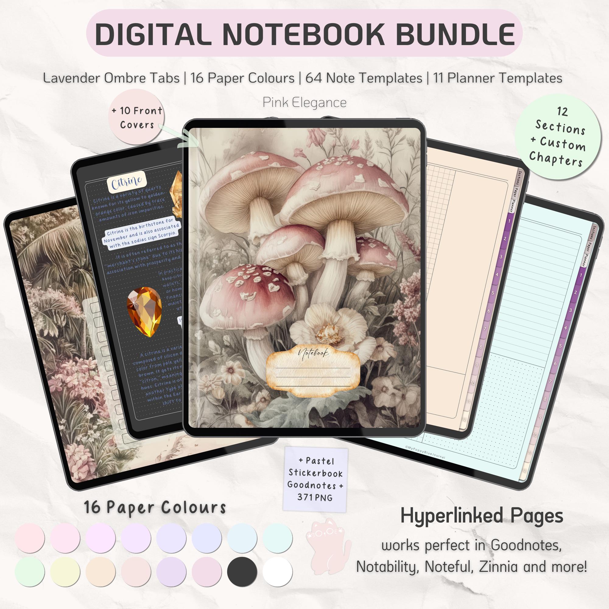 Pink Digital Notebook Bundle: Pastel Stickerbook, Planner Templates ...