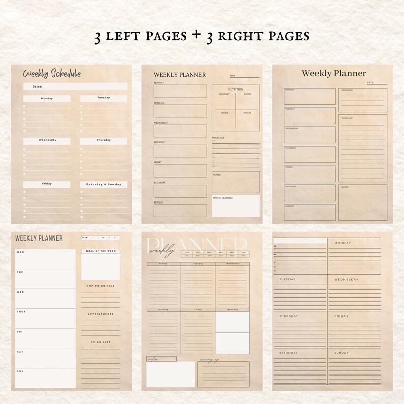 Mini Disc Planner Inserts, Junk Journal Printable Pages, Craft Paper ...