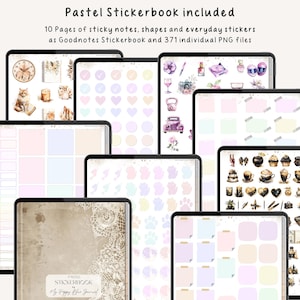 Pink Digital Notebook Bundle: Pastel Stickerbook, Planner Templates ...