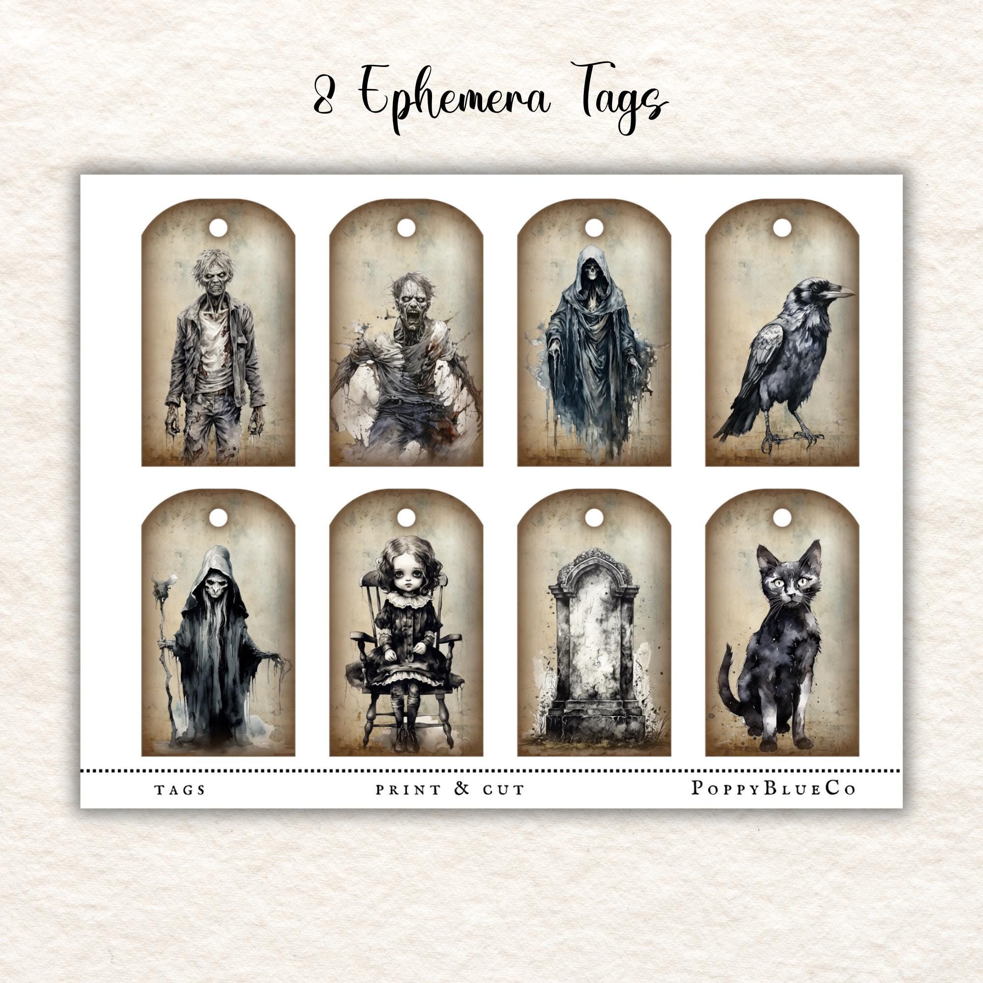 Creepy Goth Ephemera Kit: Junk Journal Printable (PDF) - Etsy