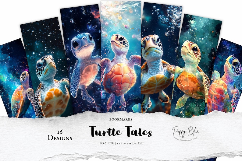 Set of 16 Printable Bookmarks Bundle - Digital PNG JPG for Sublimation ...