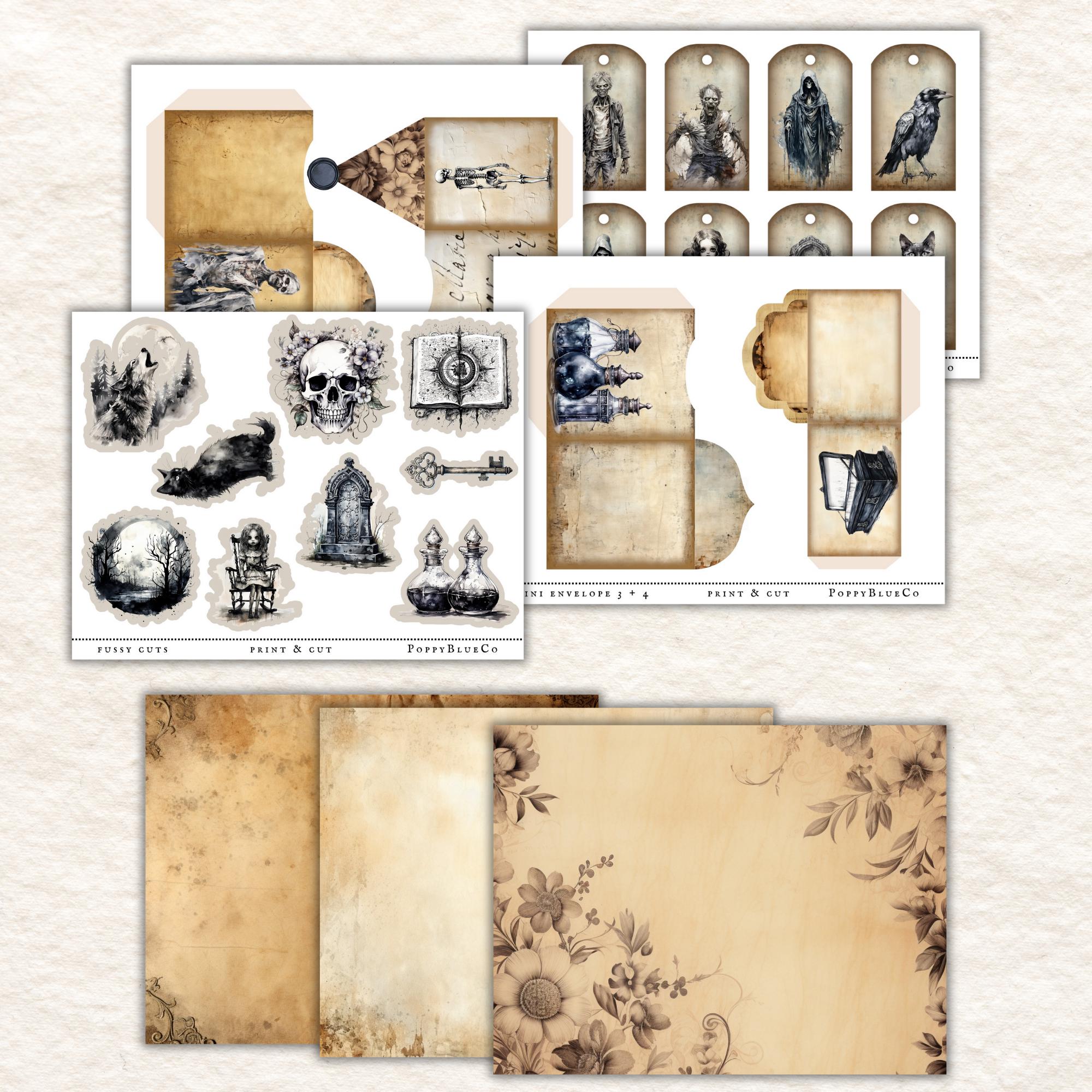 Creepy Goth Ephemera Kit: Junk Journal Printable (PDF) - Etsy