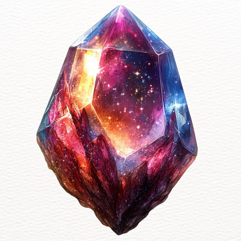 31 Purple Crystals Clipart Bundle, Gemstone Illustration Clip Art, Sublimation Crystal Png ...