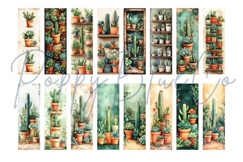 Set of 16 Printable Bookmarks Bundle - Digital PNG JPG for Sublimation ...