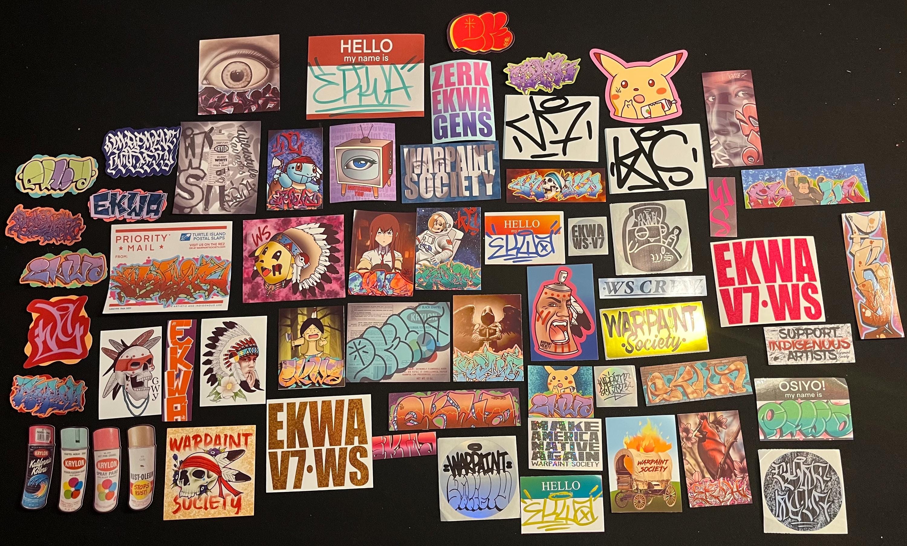 Graffiti Sticker Pack by Artist “ekwa One” - 25 or 50 Pack - Graffiti ...