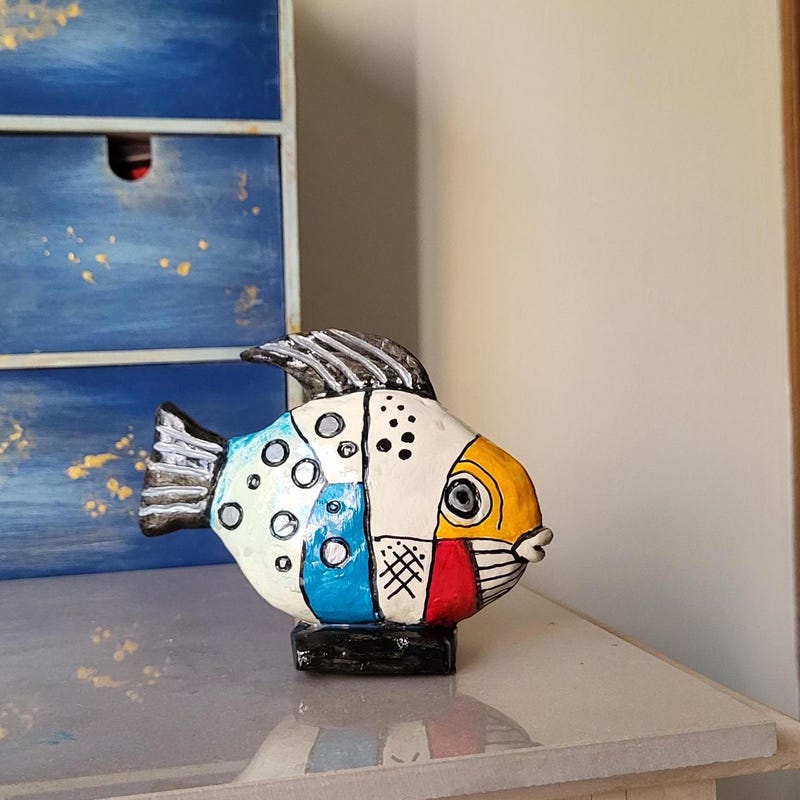Clay Fish Sculpture - Etsy
