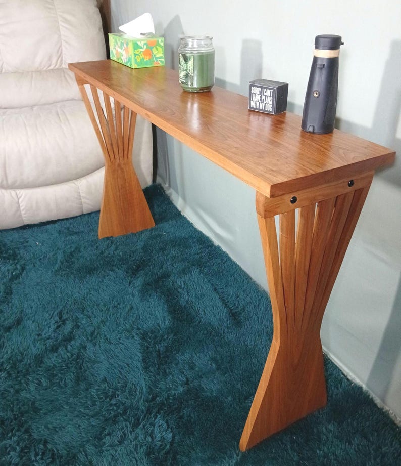 Solid American Cherry Wood Console Table, Handmade in Wisconsin - Etsy