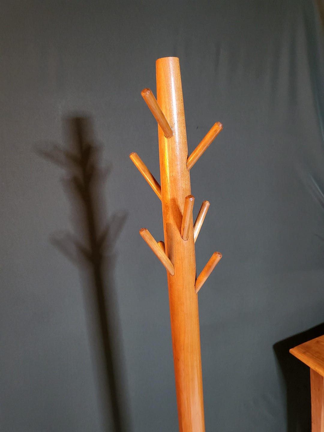 Solid Cherry Wood Coat Tree - Etsy