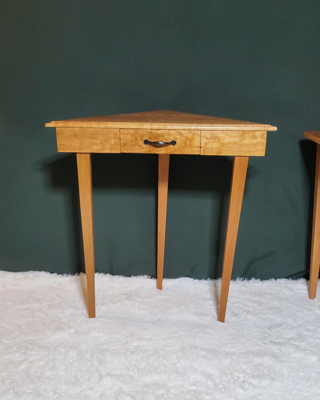 Solid Cherry Wood 3 Legged Corner Table - Etsy