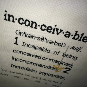 Inconceivable Definition Cross Stitch Pattern - Etsy UK