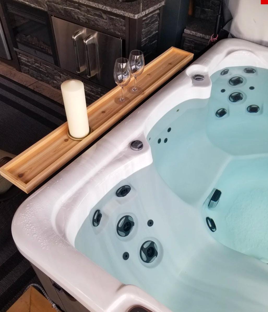 44” Sealed Hot Tub Table for Spa | Spa Table | Hot Tub Decor | Hot Tub ...