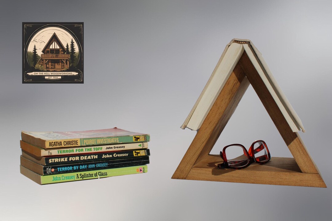 Triangle Book Holder, Nightstand Book Holder, Wooden Book Rest, Wooden ...