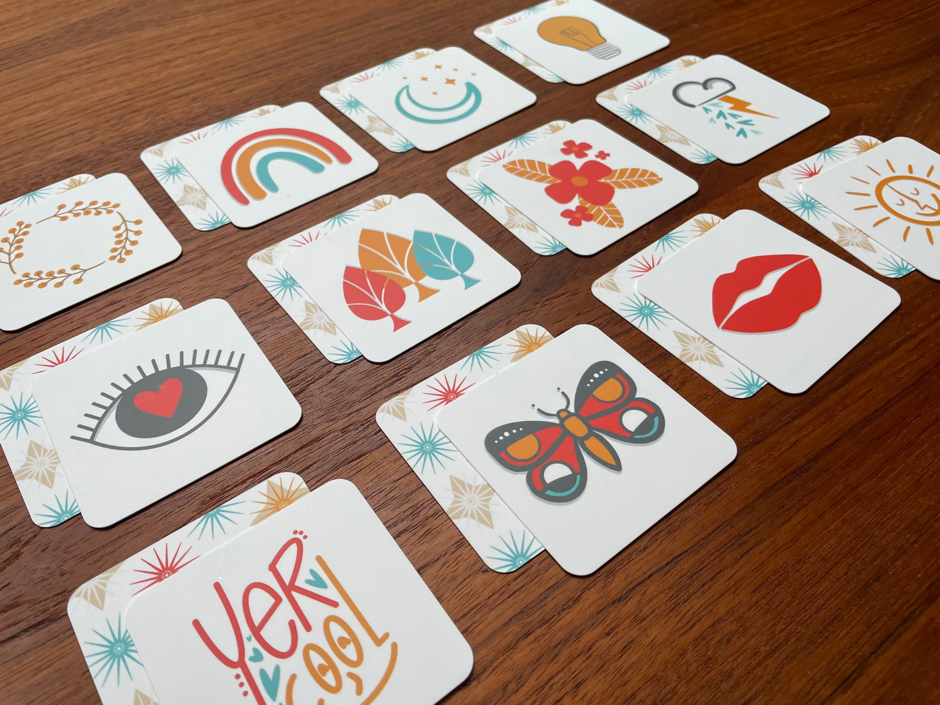 Memory Card Game and Felt Pouch 24 Cards - Etsy