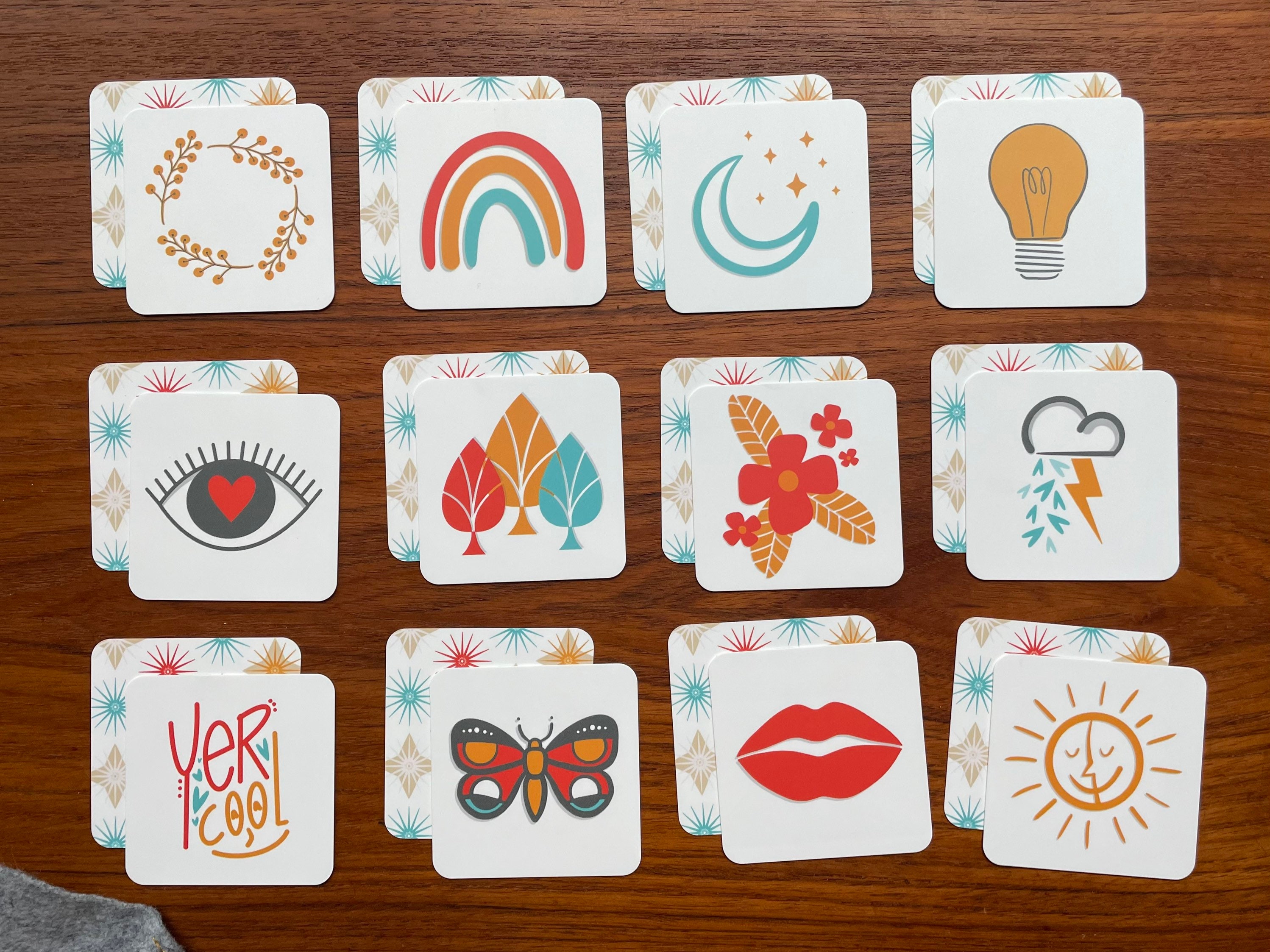 Memory Card Game and Felt Pouch 24 Cards - Etsy