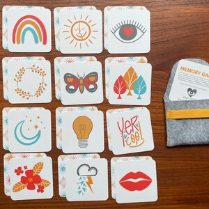 Memory Card Game and Felt Pouch 24 Cards - Etsy
